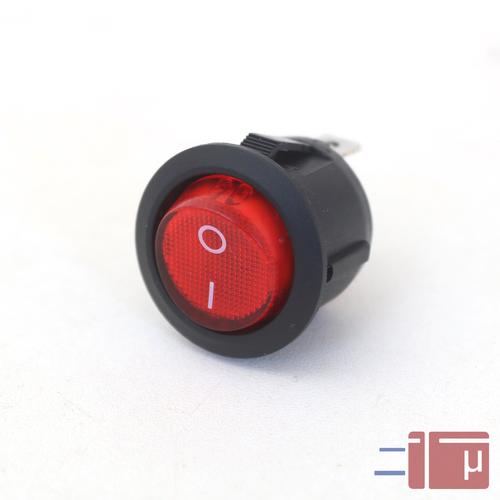 Jual Rocker Switch 3 Pin Bulat Merah Plus Lampu KCD1-101N-5 6A 250V AC ...