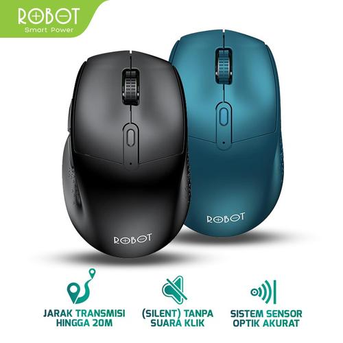 Jual MOUSE ROBOT WIRELESS SILENT & WIRED MOUSE FOR LAPTOP/PC - M102 ...