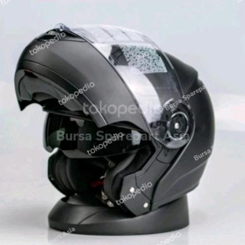 Jual Helm Zeus 3050 Matt Black Doff Flipup Modular Grand Touring Z3050 ...