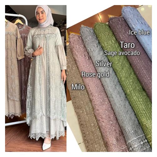 Jual Kain tile Bahan tule bordir Kain brokat mewah Kain tile motif ...