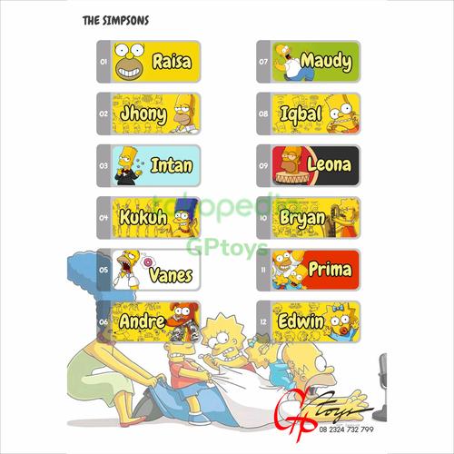 Jual Sticker Label Nama Vinyl vinil Karakter The Simpsons - Kab ...