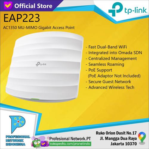 Promo TP-LINK EAP223 AC1350 Wireless MU-MIMO Gigabit Ceiling Access ...
