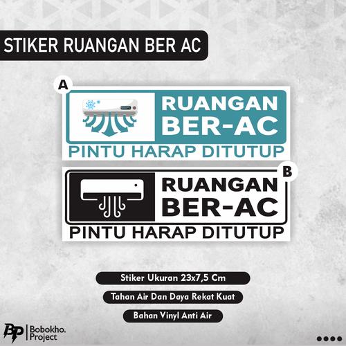 Jual Stiker ruangan ber ac pintu harap ditutup / sticker ruangan ac ...
