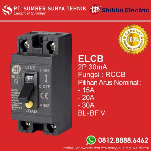 Jual ELCB BL-BF V 2P 6kA 30mA Fungsi RCCB Shihlin Electric - 30A ...