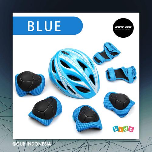 Jual GUB STAR Kids Safety Helmet & Pad Set BLUE - Helm Sepeda Olahraga ...
