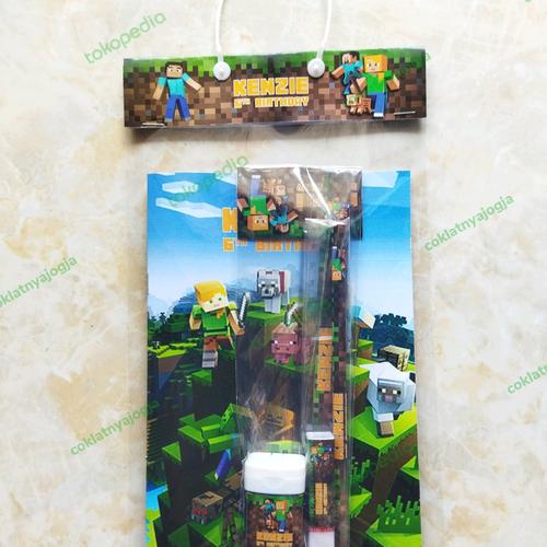 Jual Goodie Bag Ultah Isi Buku & Alat Tulis Tema Minecraft - Kota ...