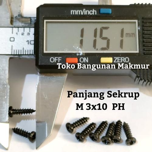 Jual Sekrup Hitam M3 PH3 Panjang 10mm 12mm 14mm 16mm isi 20pcs - M3x10 ...