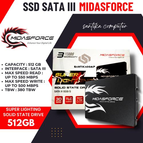 Jual SSD 512 Gb Midasforce Sata 3 6gb/s Super Lightning - +CADDY TEBAL ...