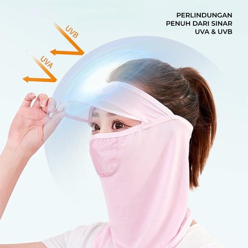 Jual Topi Masker Penutup Wajah Leher Pelindung Matahari UV Bahan Ice ...