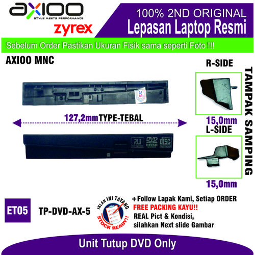 Jual ET05 TP-DVD-AX-5 TUTUP DVD LAPTOP AXIOO MNC Penutup Samping Casing DVD - Kab. Pacitan - PKL ...