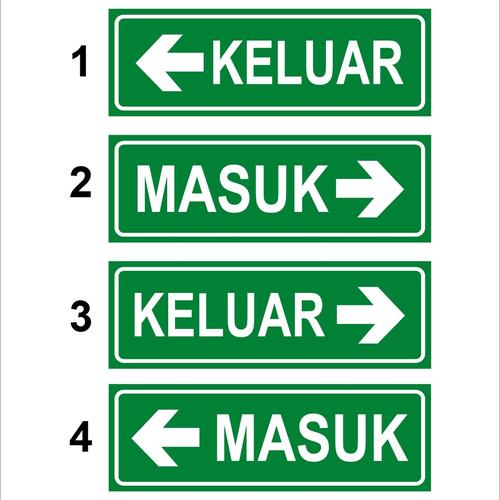 Jual stiker vinyl 10x30cm MASUK /KELUAR sign rambu k3 - GAMBAR 4 ...