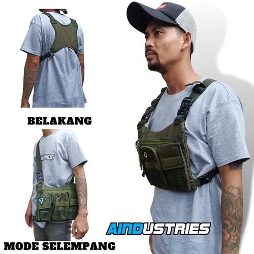 Jual chest bag tas dada selempang waterproof tactical bodypack gan 1 ori - hijau army - Kota ...