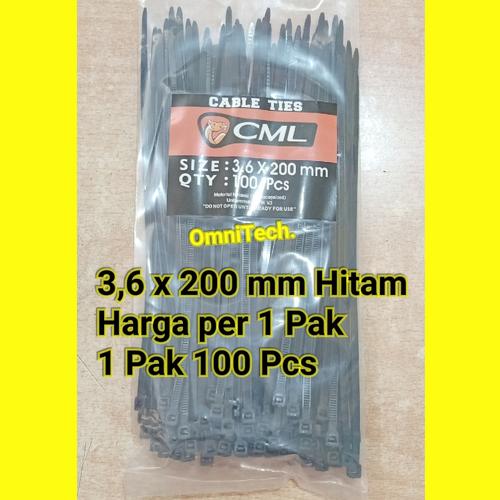 Jual "100 Pcs" Kabel Tis Cable Ties 3,6 x 200mm Tali Ikat Kabel Plastik ...