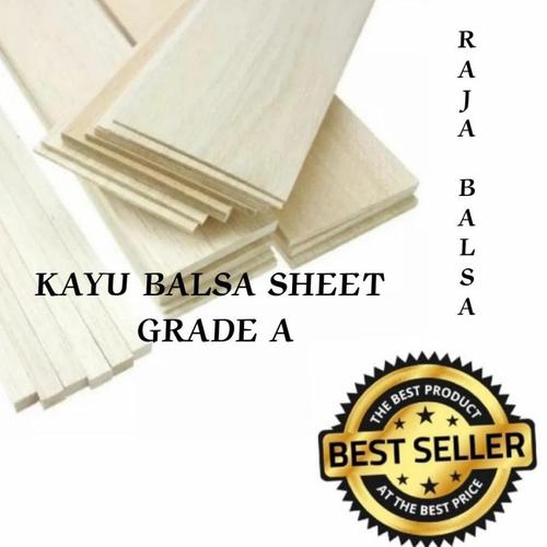 Jual Grade A balsa sheet 2mm x 10cm x 1meter papan kualitas super putih ...