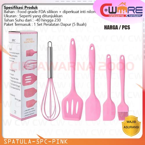 Jual Spatula Baking Props 5 PC kocokan telur 3 pc kuas kue silikon ...