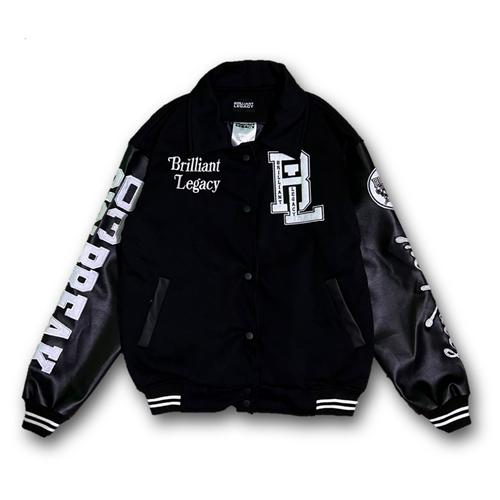 Jual bomber jacket varsity Jaket Varsity Black Edison Full Bordil Tebal ...