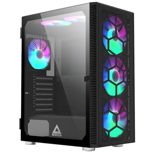 Promo MONTECH X3 GLASS BLACK MID TOWER PC CASE CASING GAMING CHASSIS ...