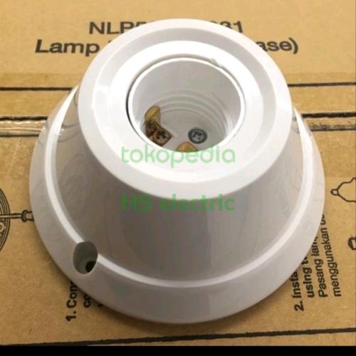 Jual panasonic fitting lampu plafon bulat E27 putih lamp holder ...