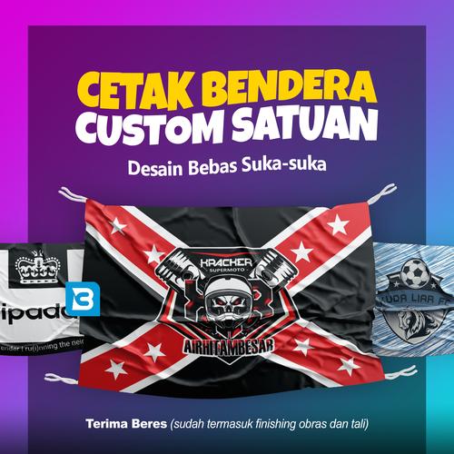 Jual Buat Bendera Custom Satuan Ukuran Standar - 90 x 60, Kain TC ...