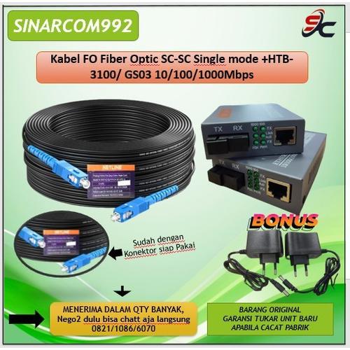 Jual Kabel FO Fiber Optic SC-SC Single mode 100M+HTB-3100/GS03 1000Mbps ...