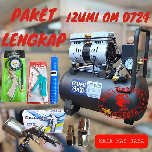 Jual MESIN KOMPRESOR ANGIN OILLESS IZUMI MAX OM 0724 / IZUMI MAX OM0724 - PAKET LENGKAP ...