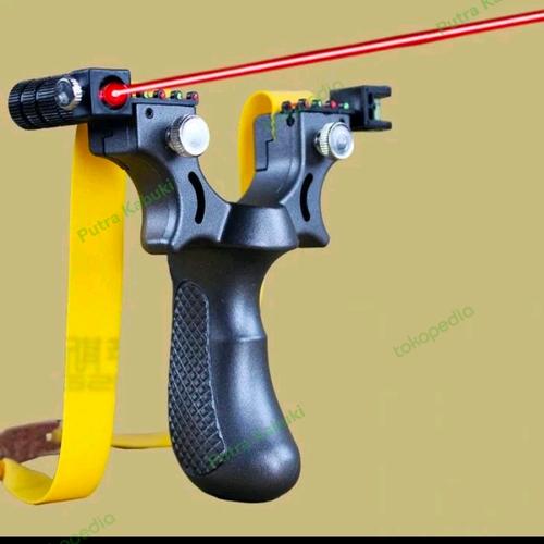 Jual Big power ketapel tactical slingshot with laser sight & rubber ...