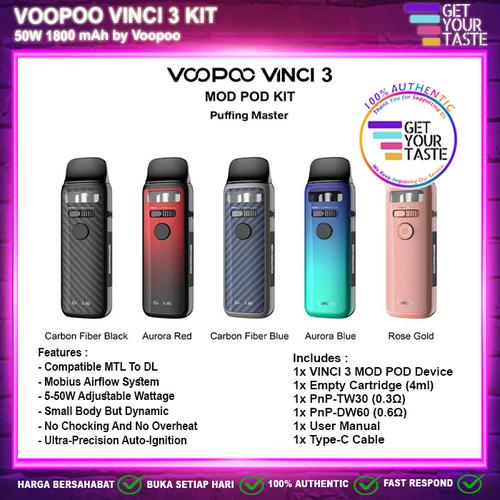 Jual Voopoo Vinci 3 AIO Kit 50W 1800mAh Mod Pod Kit Authentic by Voo Poo - Aurora Blue - Jakarta ...