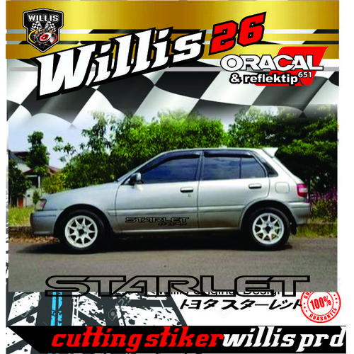 Jual NEW STICKER CUTTING KACA BODY MOBIL TOYOTA STARLET KAPSUL DAN ...