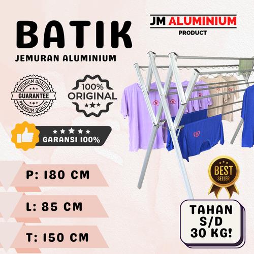 Jual Jemuran Baju Aluminium Jumbo Batik Garis - 1,8 M / 180 CM - Hitam ...