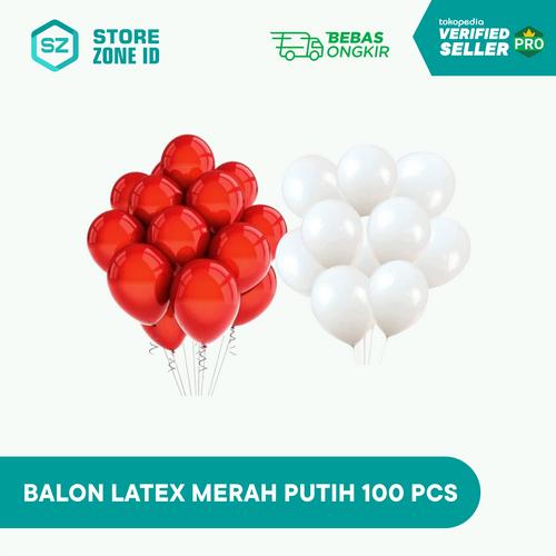 Jual Balon Latex Merah Putih - Va Balon Merah Putih (100Pcs) - Kota ...