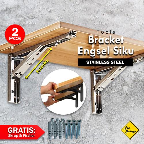 Jual Siku Engsel Lipat Rak Meja Dinding Lipat Bracket 8 10 12 14 inch ...