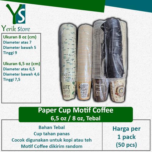 Jual Cup Kopi/ Gelas Kopi/ Gelas Kertas/ Paper Cup 8 oz isi: 50 pcs/ pak - 8 oz Cup Saja - Kota ...
