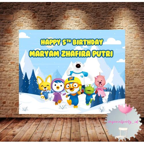 Jual Custom Backdrop Banner Spanduk Happy Birthday Pororo Penguin ...