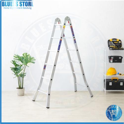 Jual Fixsteps Tangga Lipat Aluminium Two Joint 6 Step 1.7 m Ladder Step ...