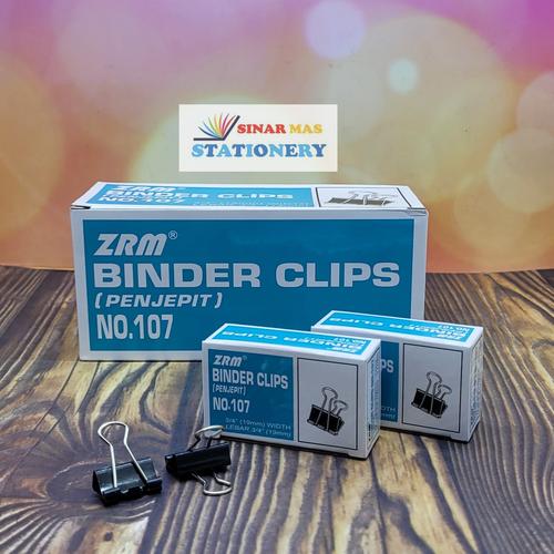 Jual Binder Clips No 107 ZRM / Binder Clip Hitam Penjepit Kertas ...