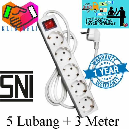 Jual Stop Kontak 5 Lubang + Kabel Panjang 3 Meter Full SNI Colokan Listrik - Kota Tangerang ...