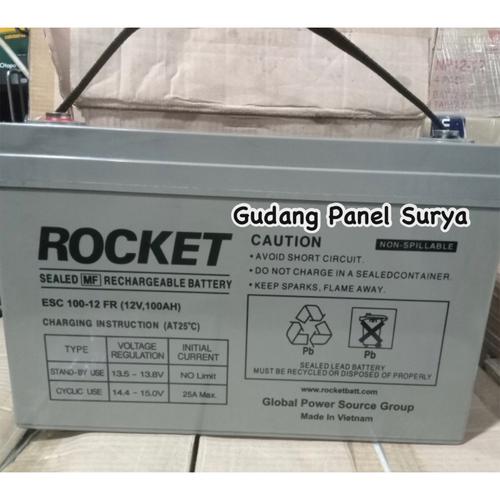 Jual Baterai Battery Aki ROCKET ESC 100-12 FR 12V 100AH 100ah Original ...