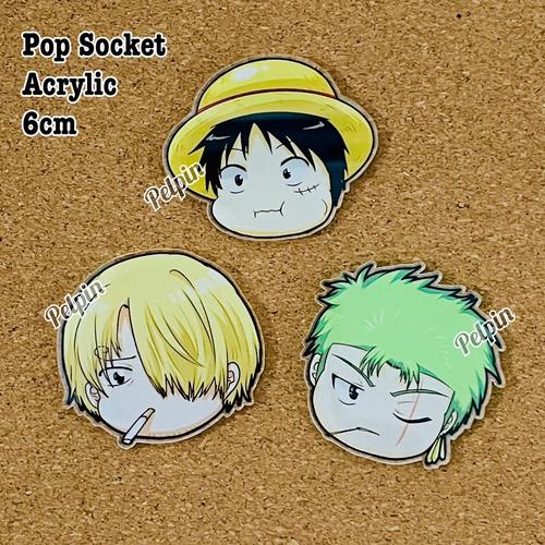 Jual pop socket anime one piece Popsocket acrylic monkey d luffy zoro ...