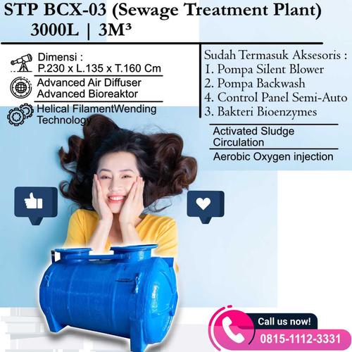 Jual TANGKI STP BIOTANK KAPASITAS 3000 LITER 3M3 / HORIZONTAL SILINDER ...