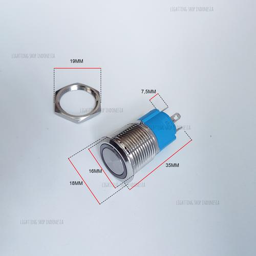 Jual Saklar Led on/off Switch Tombol Push Button Universal - Hijau ...