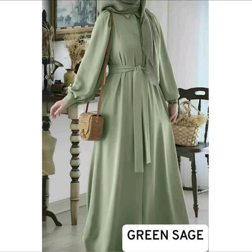 Jual Gamis Crinkle Simple Elegan Terbaru Kekinian - Hijau Sage - Kota ...