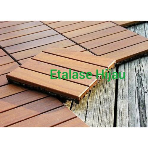 Jual Lantai Kayu Jati Puzzd 30x30cm Decking Tile PREMIUM Presisi Tempel ...