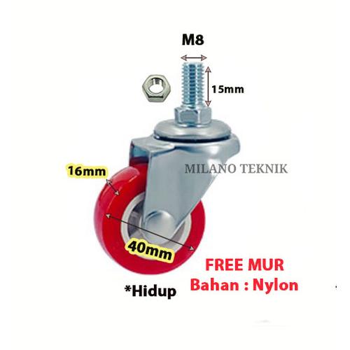 Jual Roda PVC 1.5 inch Screw+Mur (Hidup-Rem) CASTER Taiwan Troli Nylon ...
