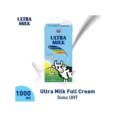Jual Ultra Milk Full Cream 1000 ml / Susu Ultra Full Cream Biru 1 liter ...