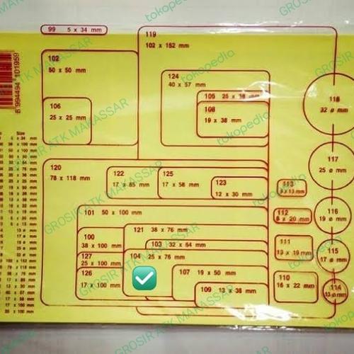 Jual LABEL NO. 104 SELF ADHESIVE LABELS / LABELS STICKER / STICKER ...