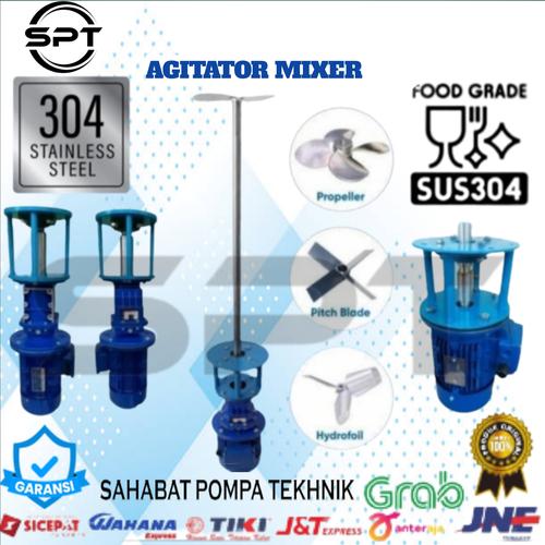 Jual Mixer Agitator SS304 Kimia 0.75Hp 3Phase 0,55Kw Gearbox 2 pole ...