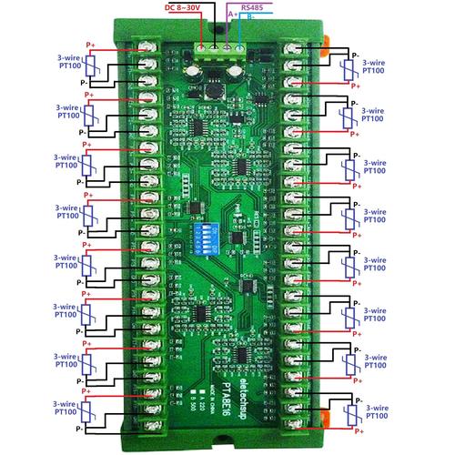 Jual 16AI RS485 Analog Input RS485 PT100 RTD Temperature Sensor Collector - Sensor B - Kab ...