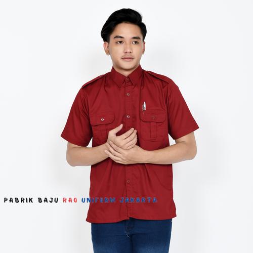 Promo Kemeja Kantor Pria/Seragam Kerja Lapangan/Baju PDH Lengan Pendek ...