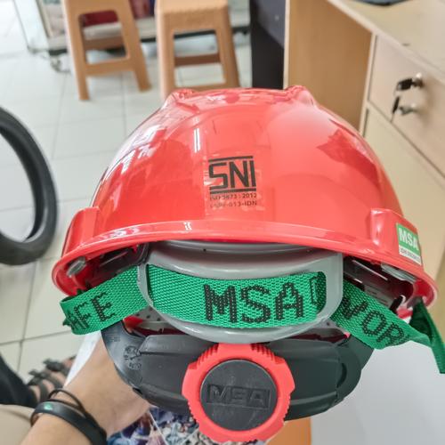 Jual Helm Safety MSA Full Set / Helm Kerja Proyek Warna Merah - SNI ...