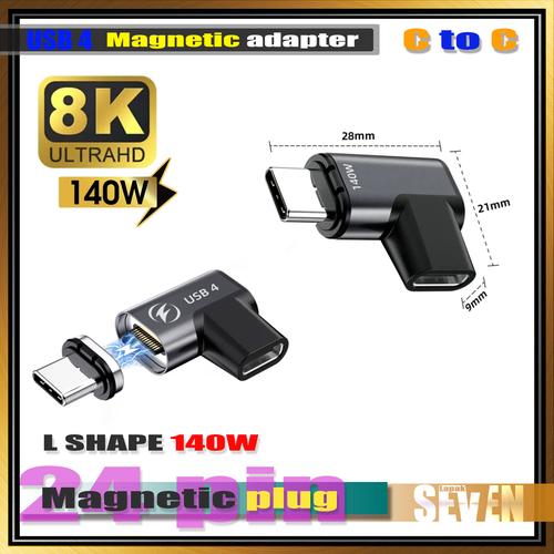 Jual magnetic adapter type c 140 watt adapter connector thunderbolt - L ...